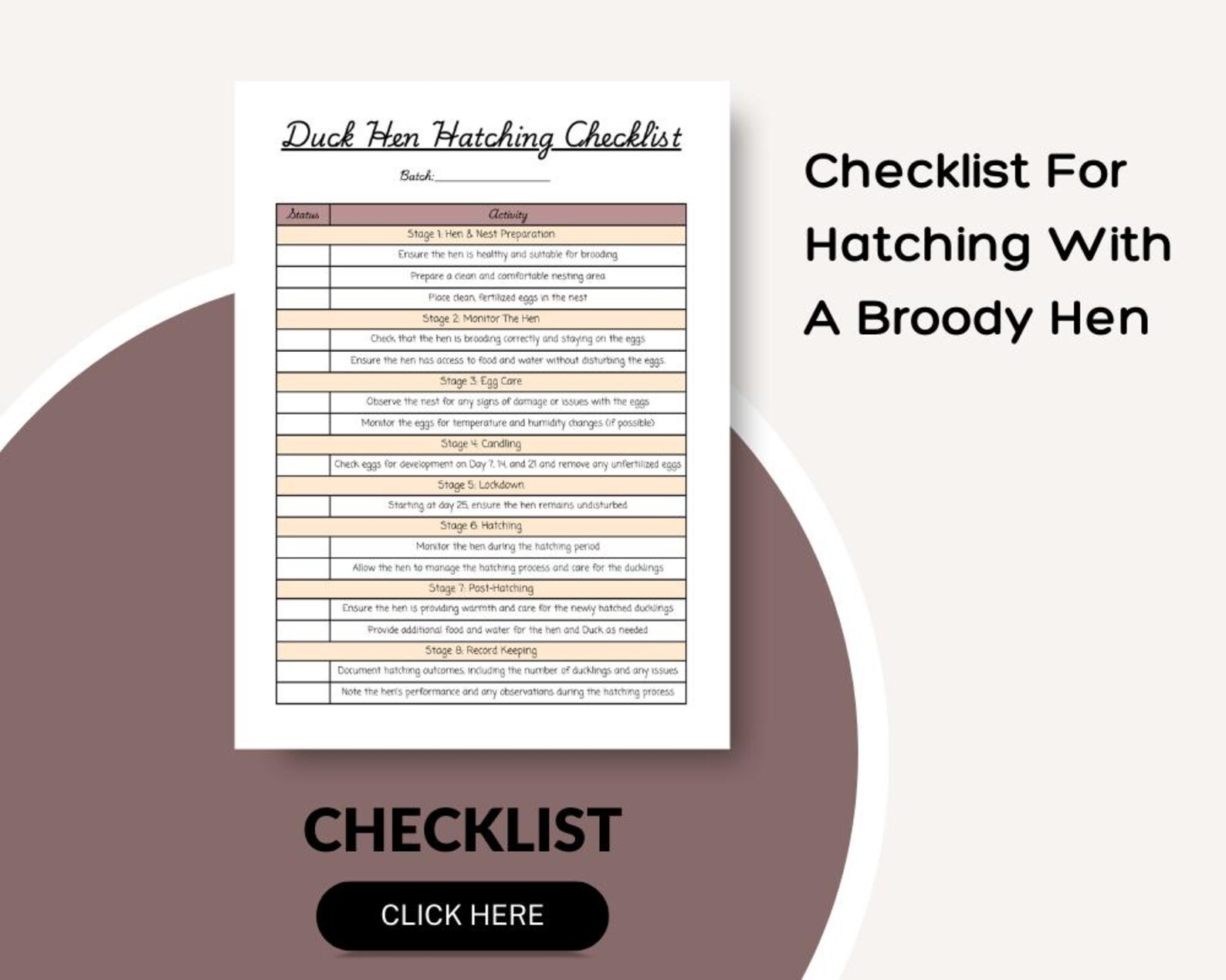 Duck Hatching and Incubation Log | Incubation Calendar | Homestead ...
