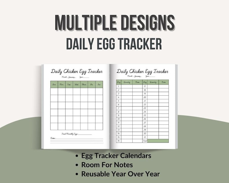 Chicken Egg Tracker | Egg Collection Log | Homestead Management | Farm ...