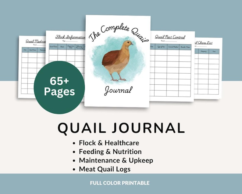 Comprehensive Quail Health, Egg Log, Hatching & Incubation Log ...