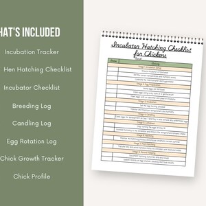 Chicken Egg, Hatching & Incubation Log | Calendar | Egg Tracker ...