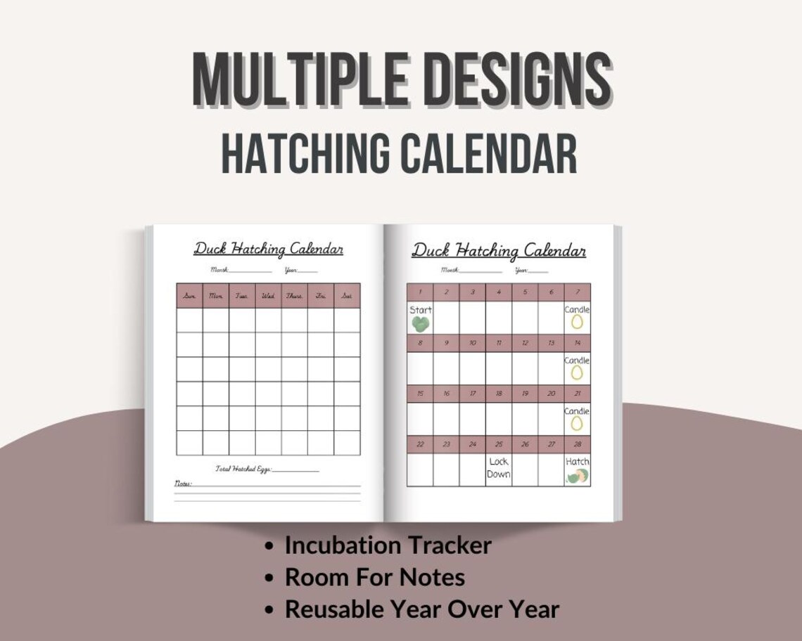 Duck Hatching and Incubation Log | Incubation Calendar | Homestead ...
