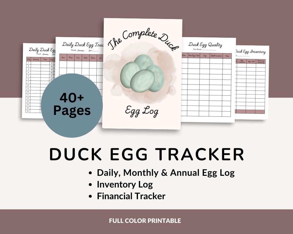 Duck Egg, Hatching & Incubation Log | Calendar | Egg Tracker ...