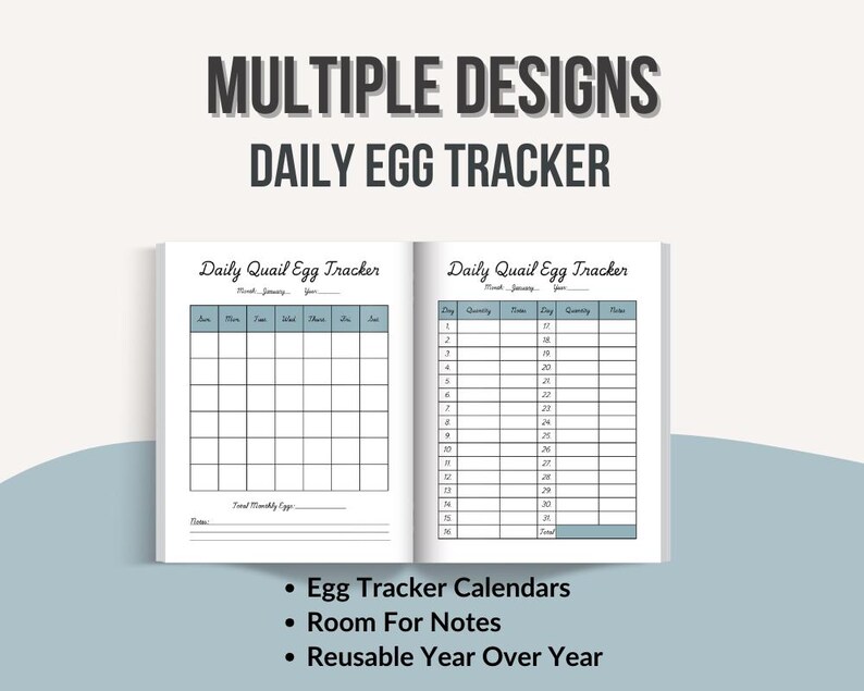 Quail Egg Tracker | Egg Collection Log | Homestead Management | Farm ...
