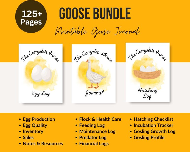 Comprehensive Goose Health, Egg Log, Hatching & Incubation Log ...