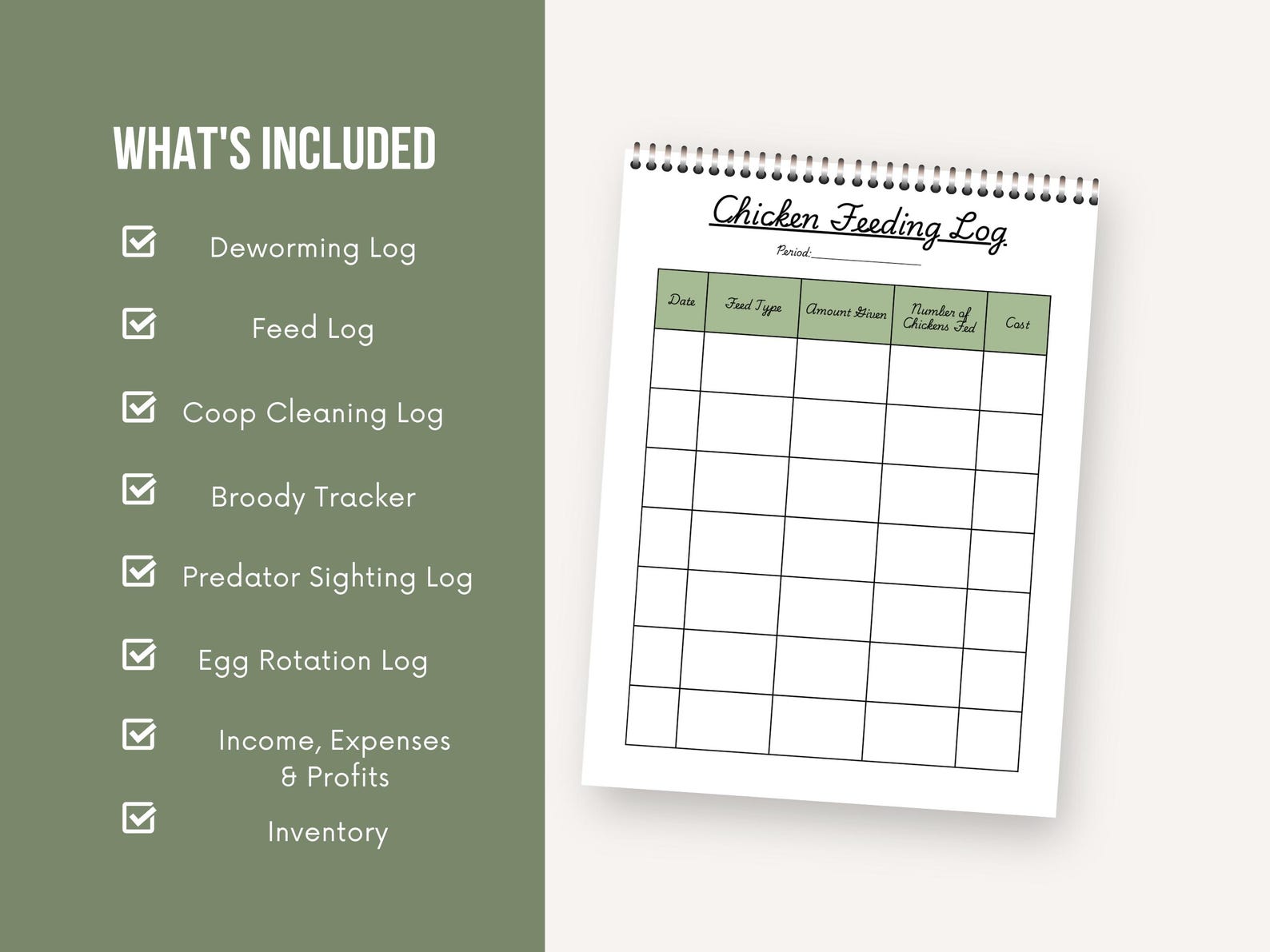 Comprehensive Chicken Health, Egg Log, Hatching & Incubation Log ...