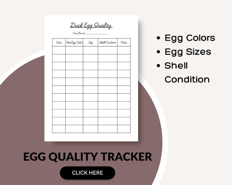 Duck & Chicken Egg Hatching Log, Farm Tracker (digital Download) - Etsy