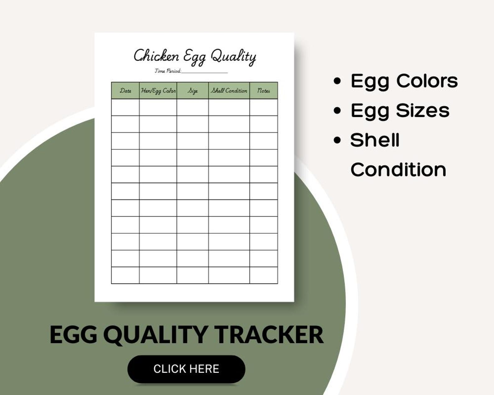 Chicken Egg Tracker | Egg Collection Log | Homestead Management | Farm ...