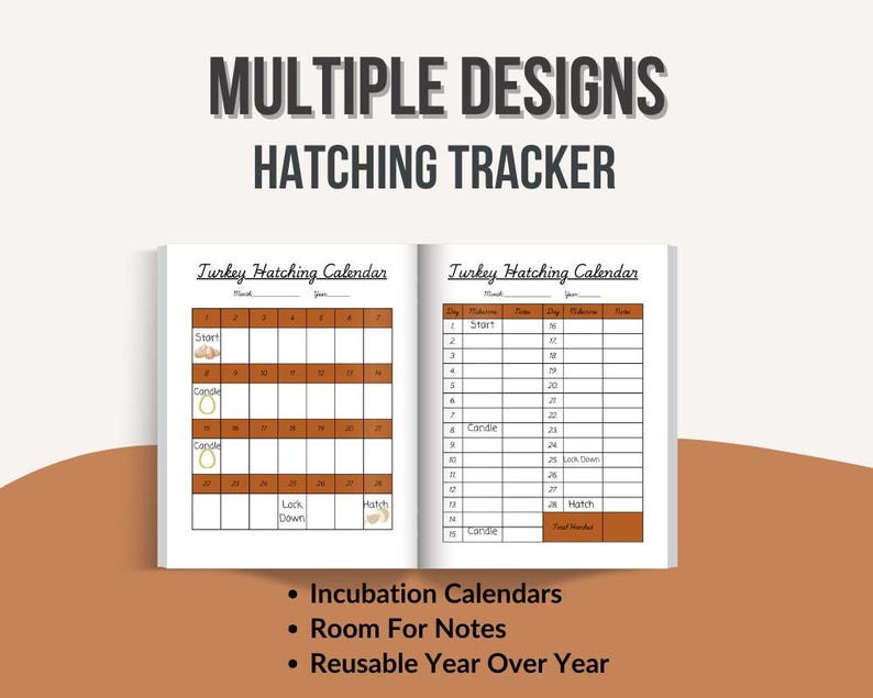 Comprehensive Turkey Health, Egg Log, Hatching & Incubation Log ...