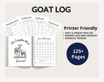 Goat Health Tracker | Kidding Log | Milk Log | Meat Tracker | Farm ...