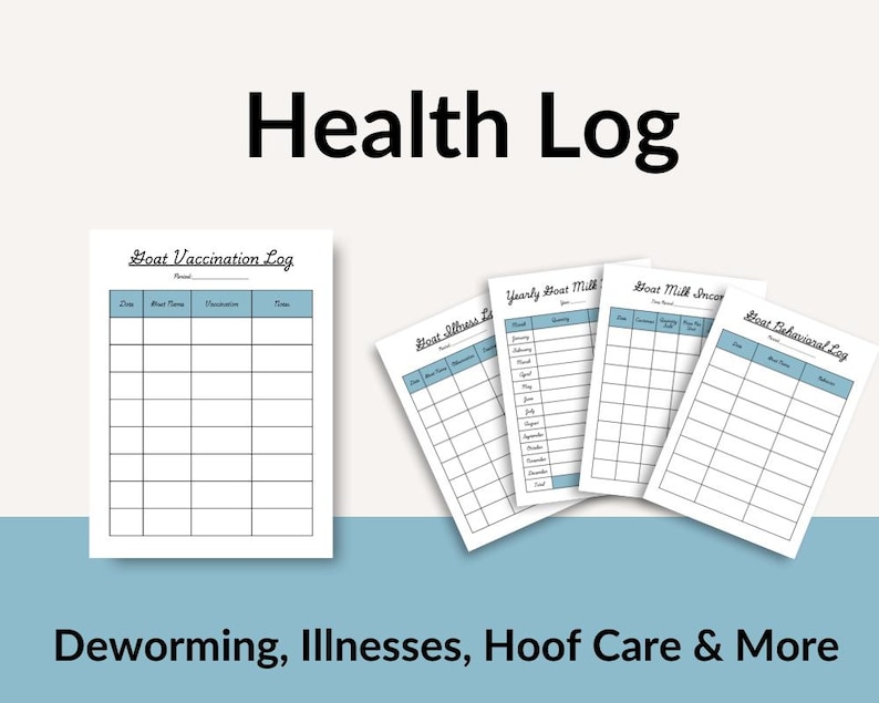 Goat Health Tracker | Kidding Log | Milk Log | Meat Tracker | Farm ...