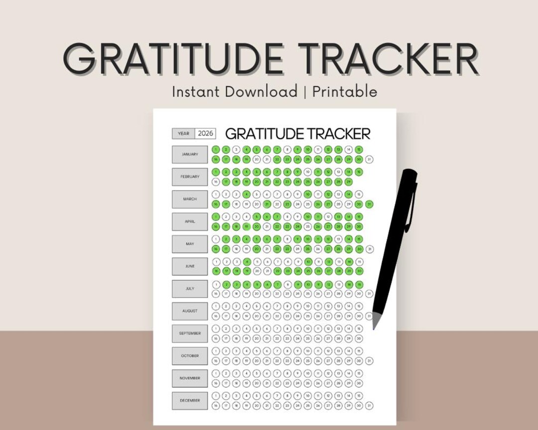 Daily Gratitude Tracker | Gratitude Log Printable (digital Download A4 ...