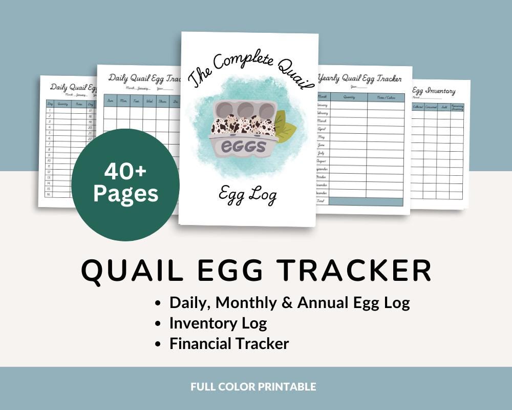 Quail Egg Tracker | Egg Collection Log | Homestead Management | Farm ...