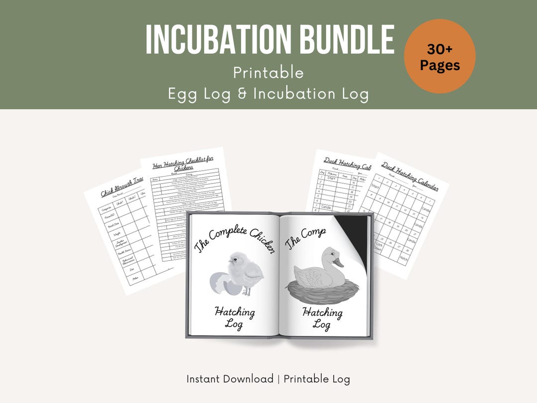 Printer Friendly Duck and Chicken Egg, Hatching & Incubation Log ...