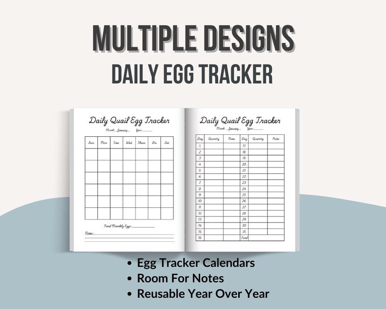 Quail Egg Hatching Log, Egg Tracker, Farm Management (PDF Pattern) - Etsy