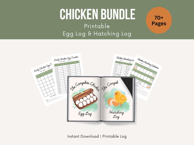 Chicken Egg, Hatching & Incubation Log | Calendar | Egg Tracker ...
