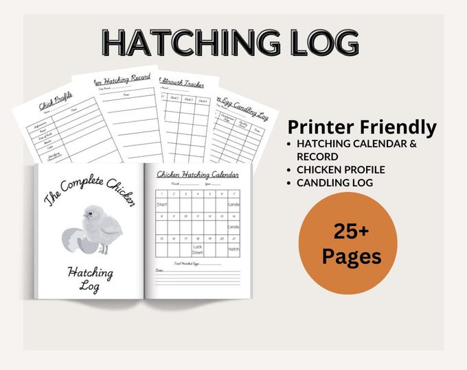 Chicken Incubation Journal, Printable Hatching Tracker, Backyard Flock ...