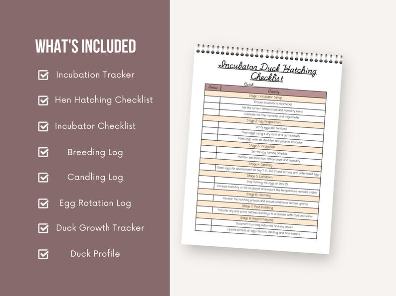 Duck Hatching and Incubation Log | Incubation Calendar | Homestead ...