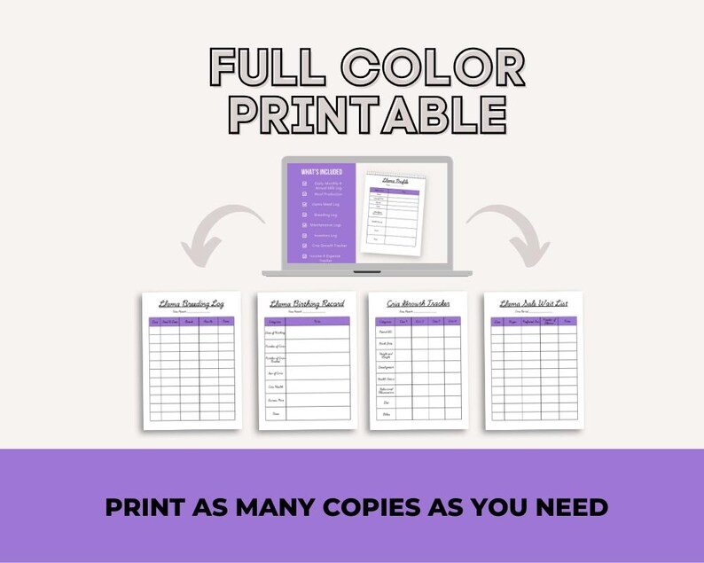 Llama Health and Breeding Tracker | Farm Management (PDF Pattern) - Etsy UK
