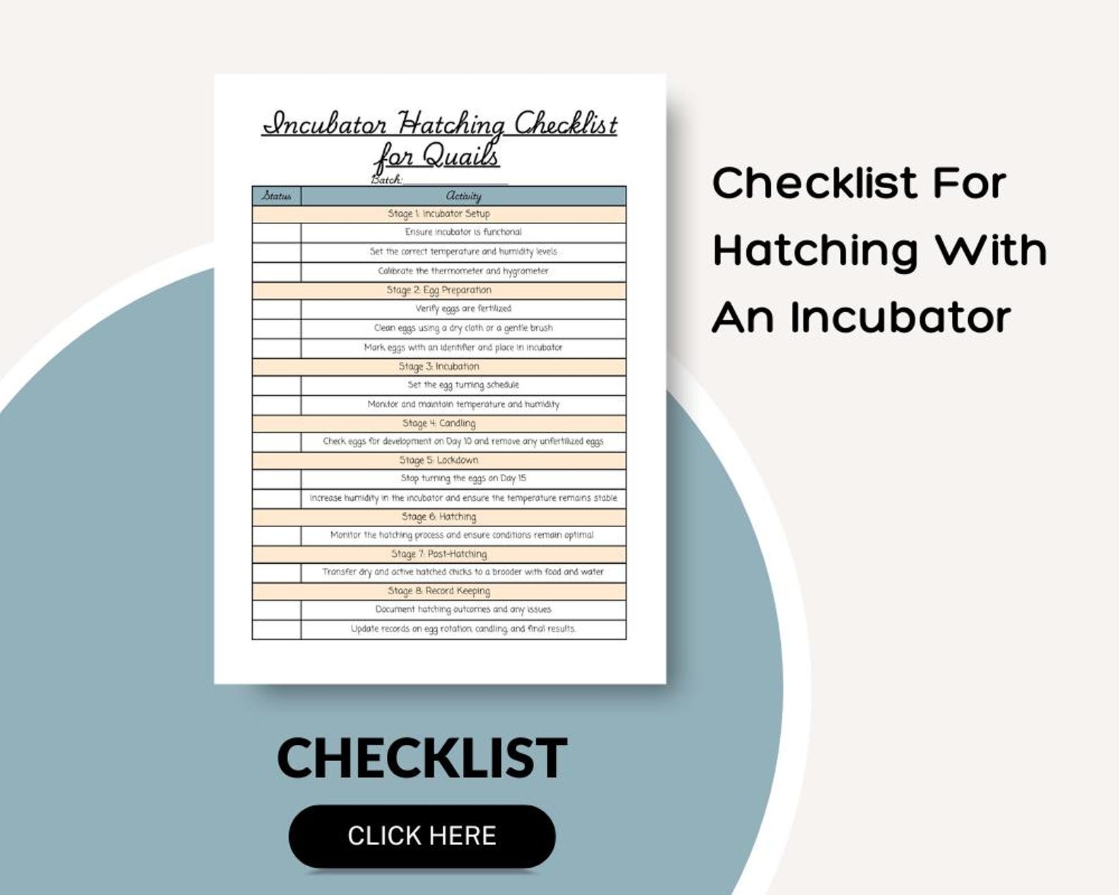 Quail Hatching and Incubation Log | Incubation Calendar | Homestead ...