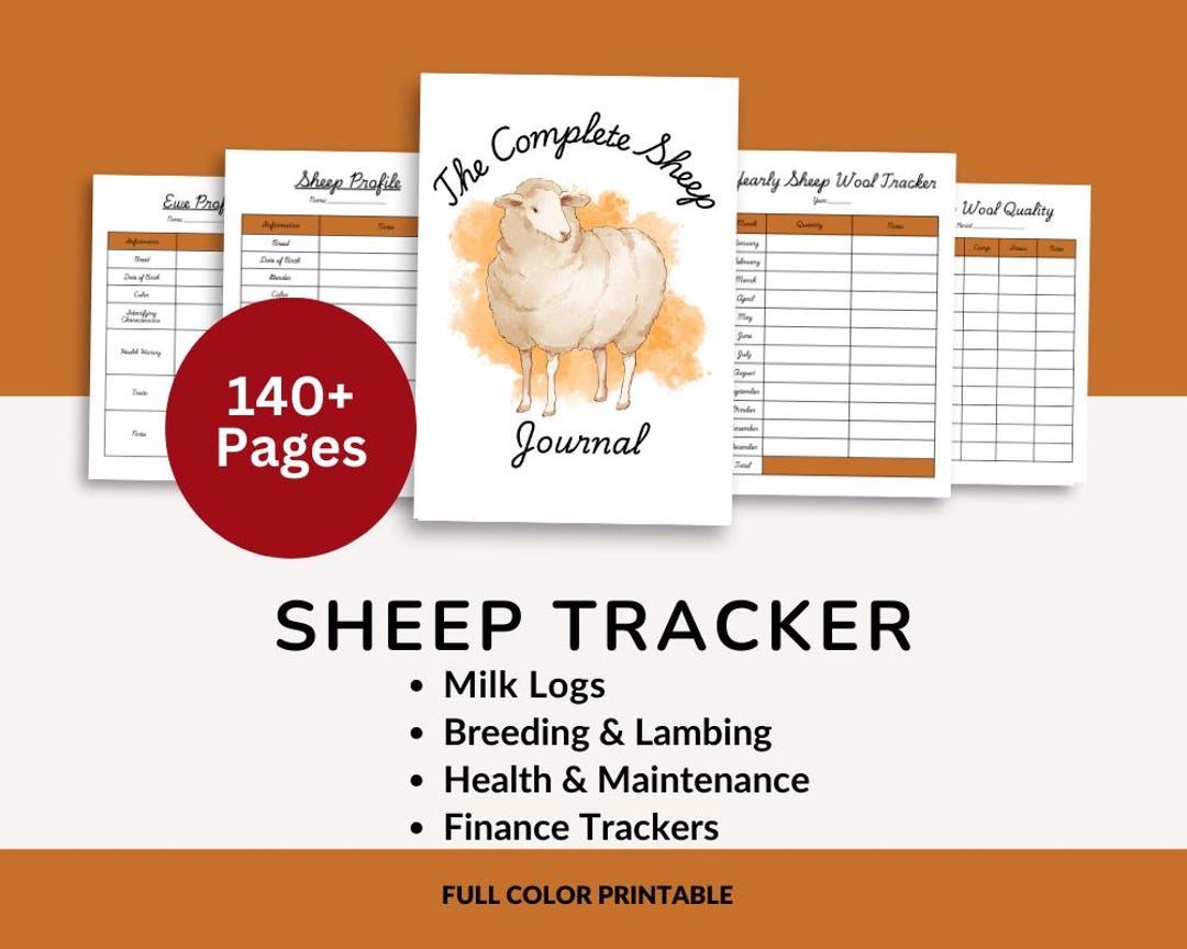 Sheep Health Tracker | Lambing Log | Wool Log | Milk Log | Meat Tracker ...
