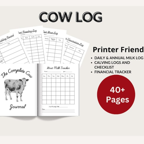 Cow Record Sheet - Etsy