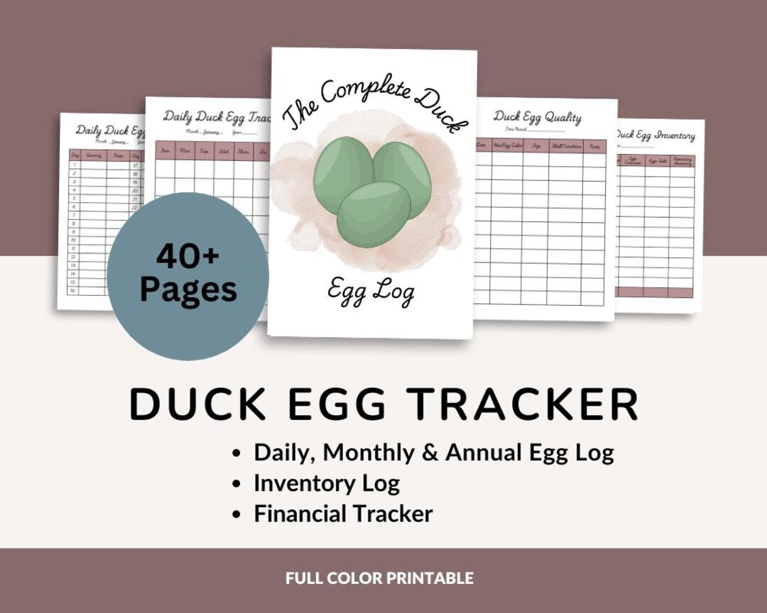 Duck Egg Tracker | Egg Collection Log | Homestead Management | Farm ...