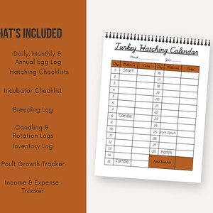 Comprehensive Turkey Health, Egg Log, Hatching & Incubation Log ...