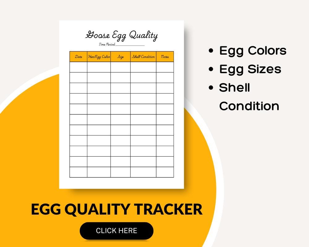 Comprehensive Goose Health, Egg Log, Hatching & Incubation Log ...