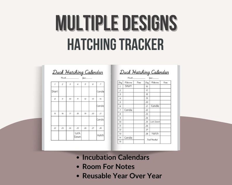 Duck & Chicken Egg Hatching Log, Farm Tracker (digital Download) - Etsy