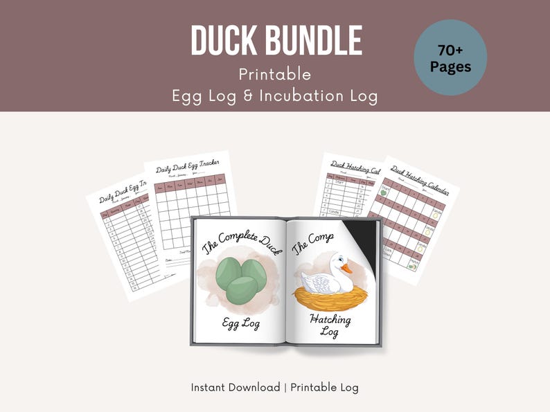 Duck Egg, Hatching & Incubation Log | Calendar | Egg Tracker ...