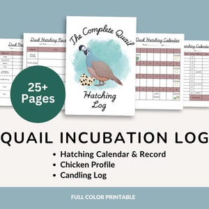 Comprehensive Quail Health, Egg Log, Hatching & Incubation Log ...