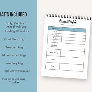 Goat Health Tracker | Kidding Log | Milk Log | Meat Tracker | Farm ...