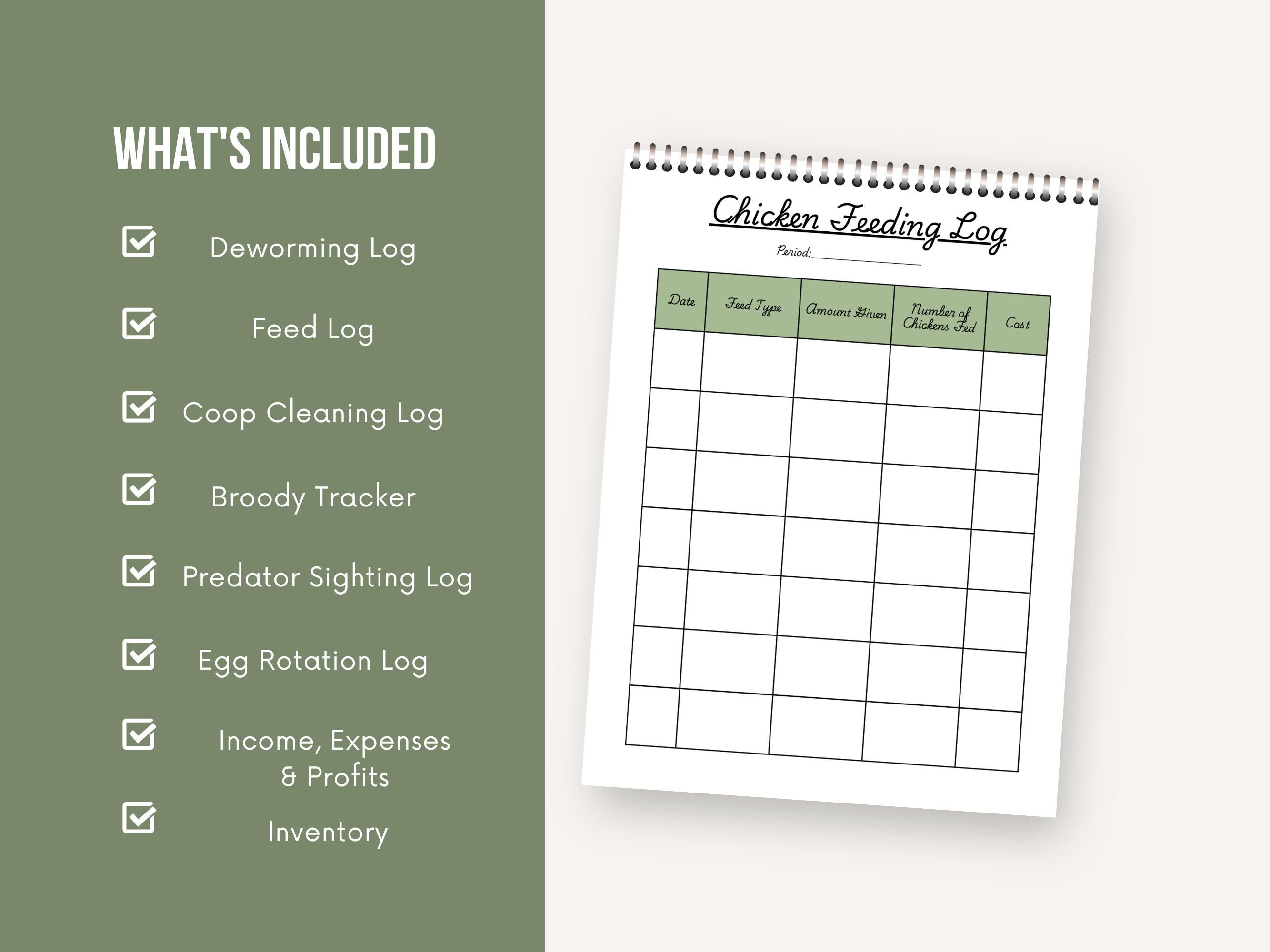 Chicken Log | Chicken Health Tracker | Homestead Management | Farm ...