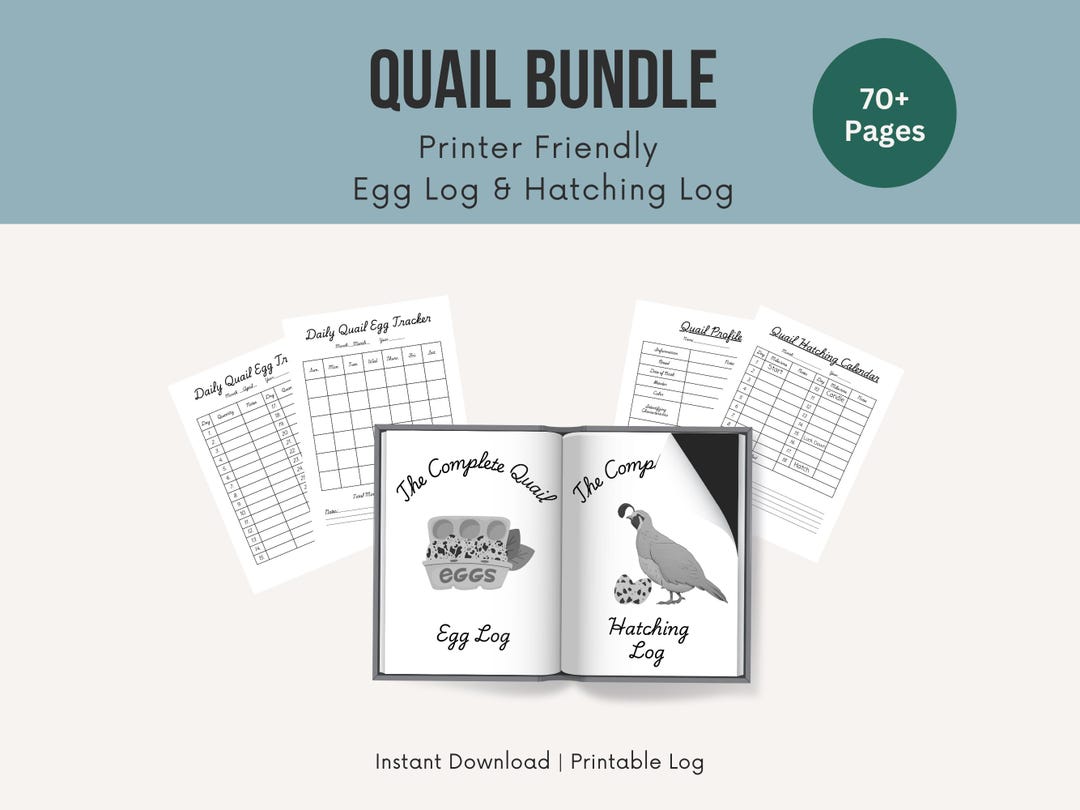 Quail Egg Hatching Log, Egg Tracker, Farm Management (PDF Pattern) - Etsy