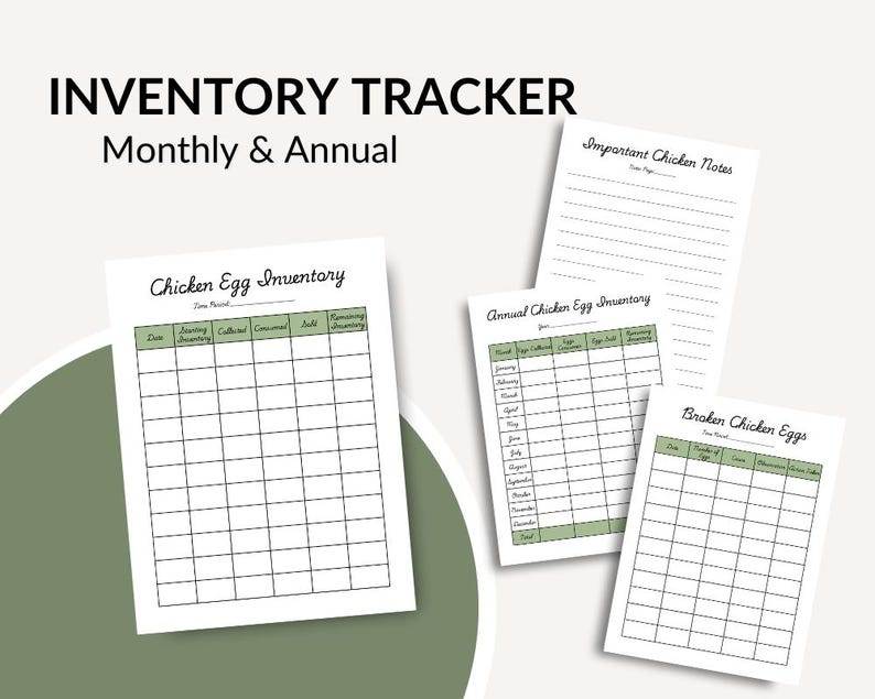 Chicken Egg Tracker | Egg Collection Log | Homestead Management | Farm ...