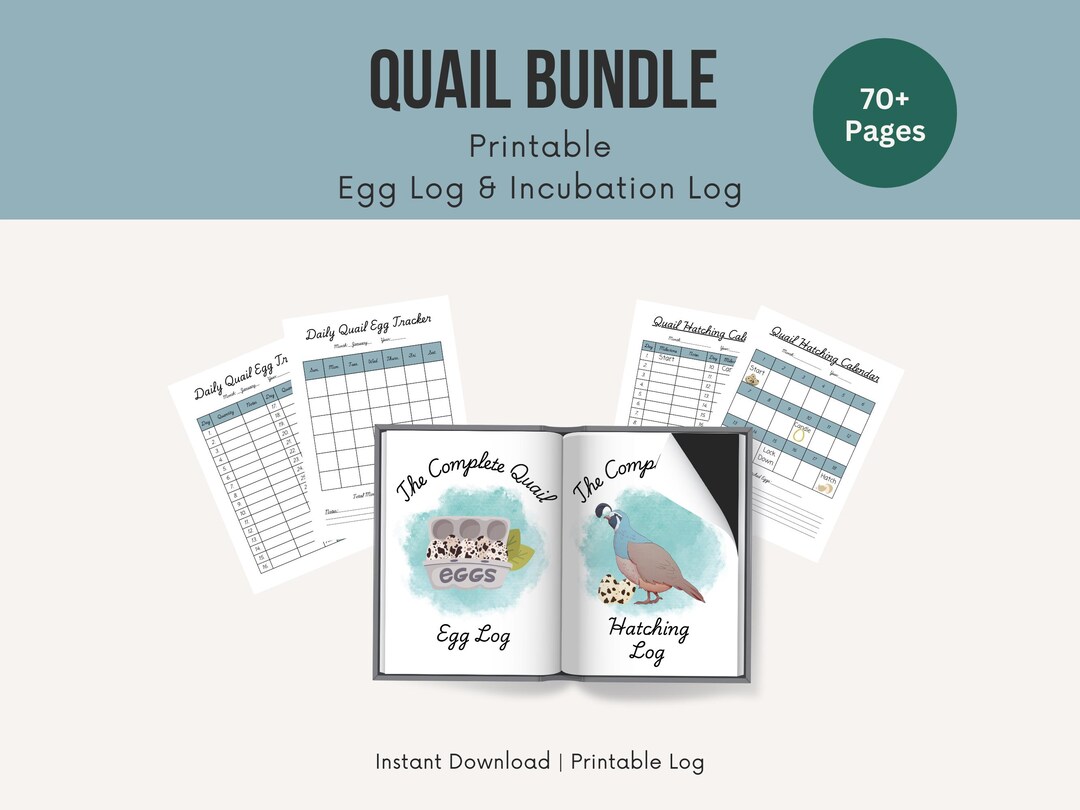 Quail Egg, Hatching & Incubation Log | Calendar | Egg Tracker ...