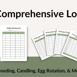 Comprehensive Chicken Health, Egg Log, Hatching & Incubation Log ...
