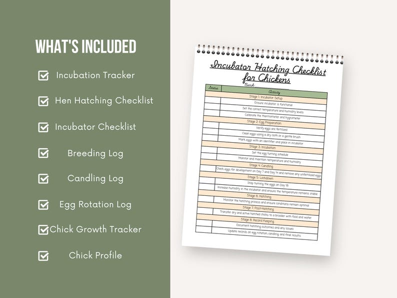 Chicken Hatching and Incubation Log | Incubation Calendar | Homestead ...