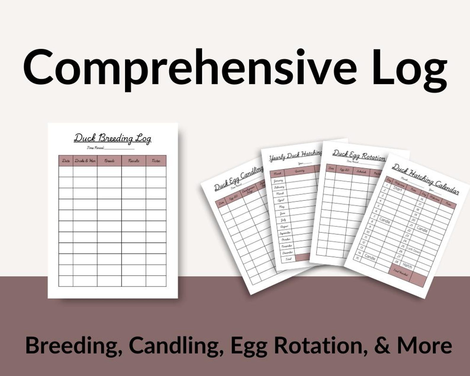 Duck Hatching and Incubation Log | Incubation Calendar | Homestead ...