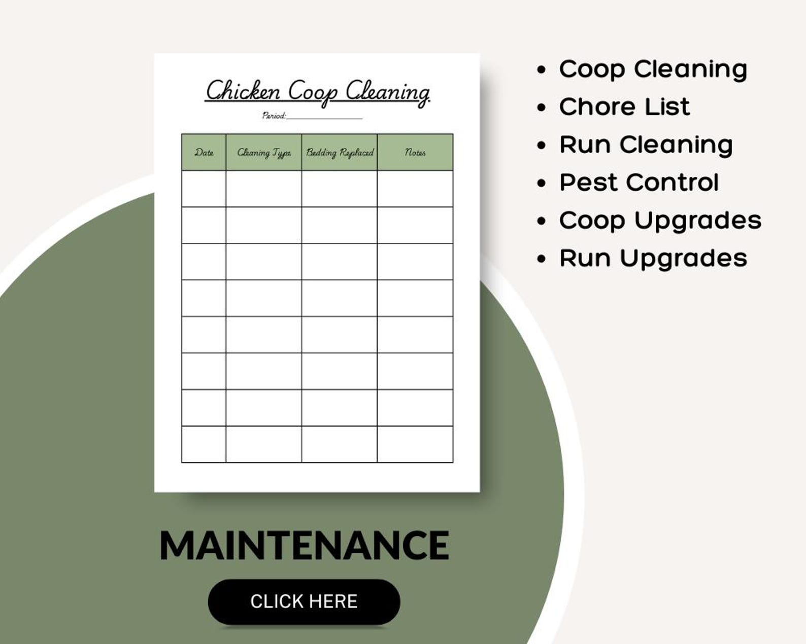 Chicken Log | Chicken Health Tracker | Homestead Management | Farm ...