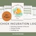 Chicken Egg, Hatching & Incubation Log | Calendar | Egg Tracker ...