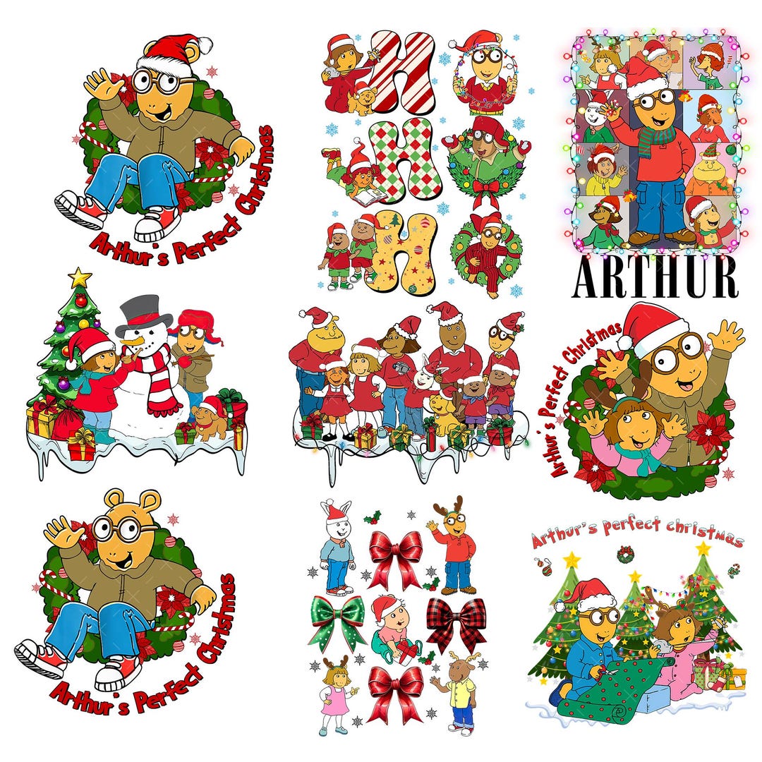 Arthur Christmas PNG Bundle, Christmas Movies PNG, Coquette Bow ...