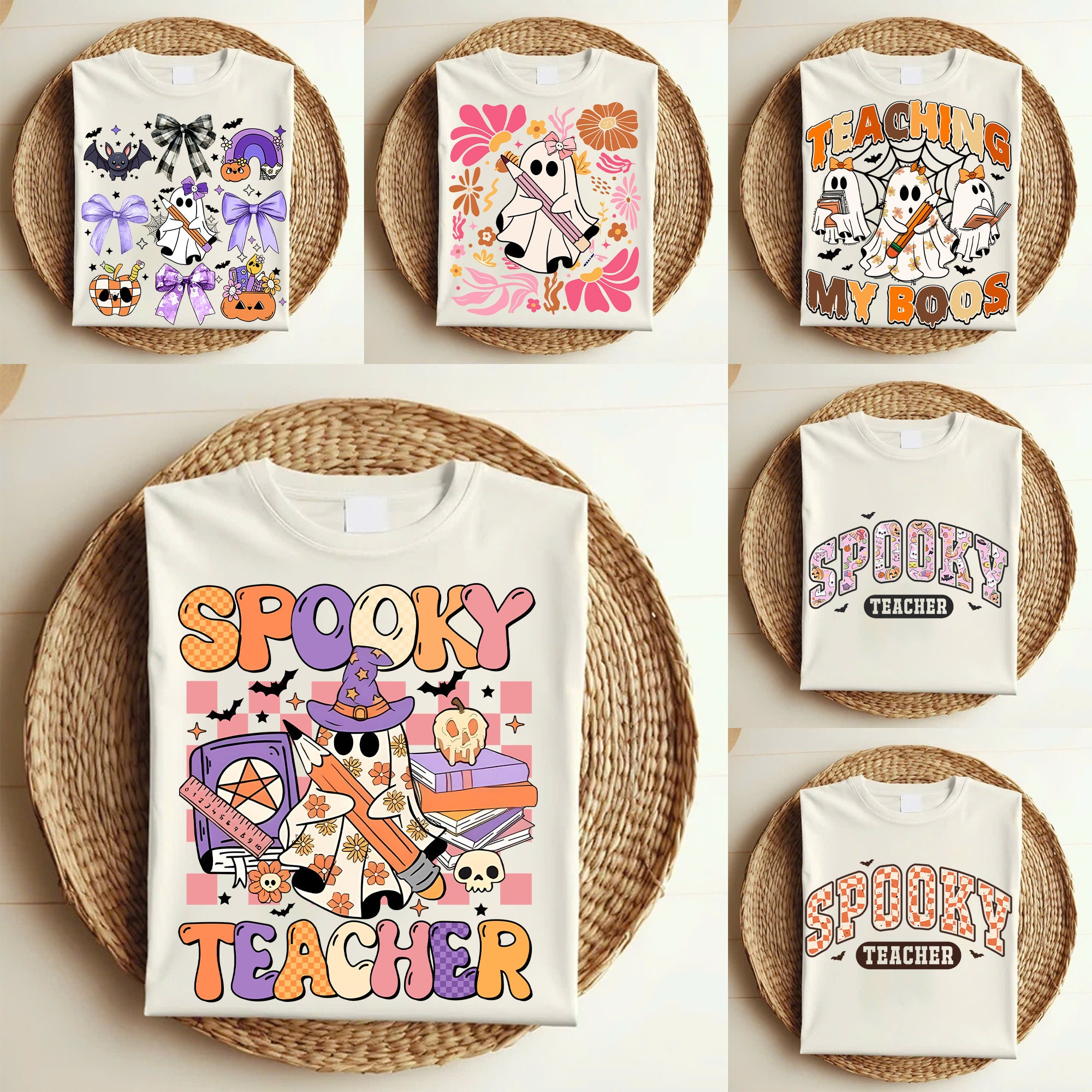 Halloween Teacher Png Bundle, Retro Halloween Png, Spooky Teacher Png ...