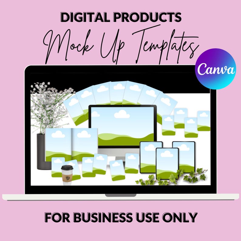 CANVA Mockup Templates for Digital Products | Editable & Easy-to-use - Etsy