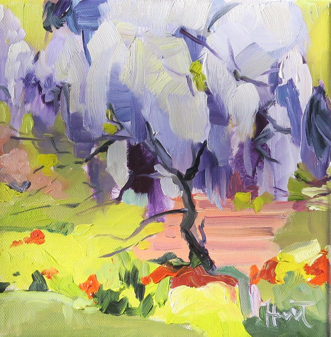 Nothing Like Beautiful Wisteria, Small Oil Paintings, Artist Linda Hunt ...