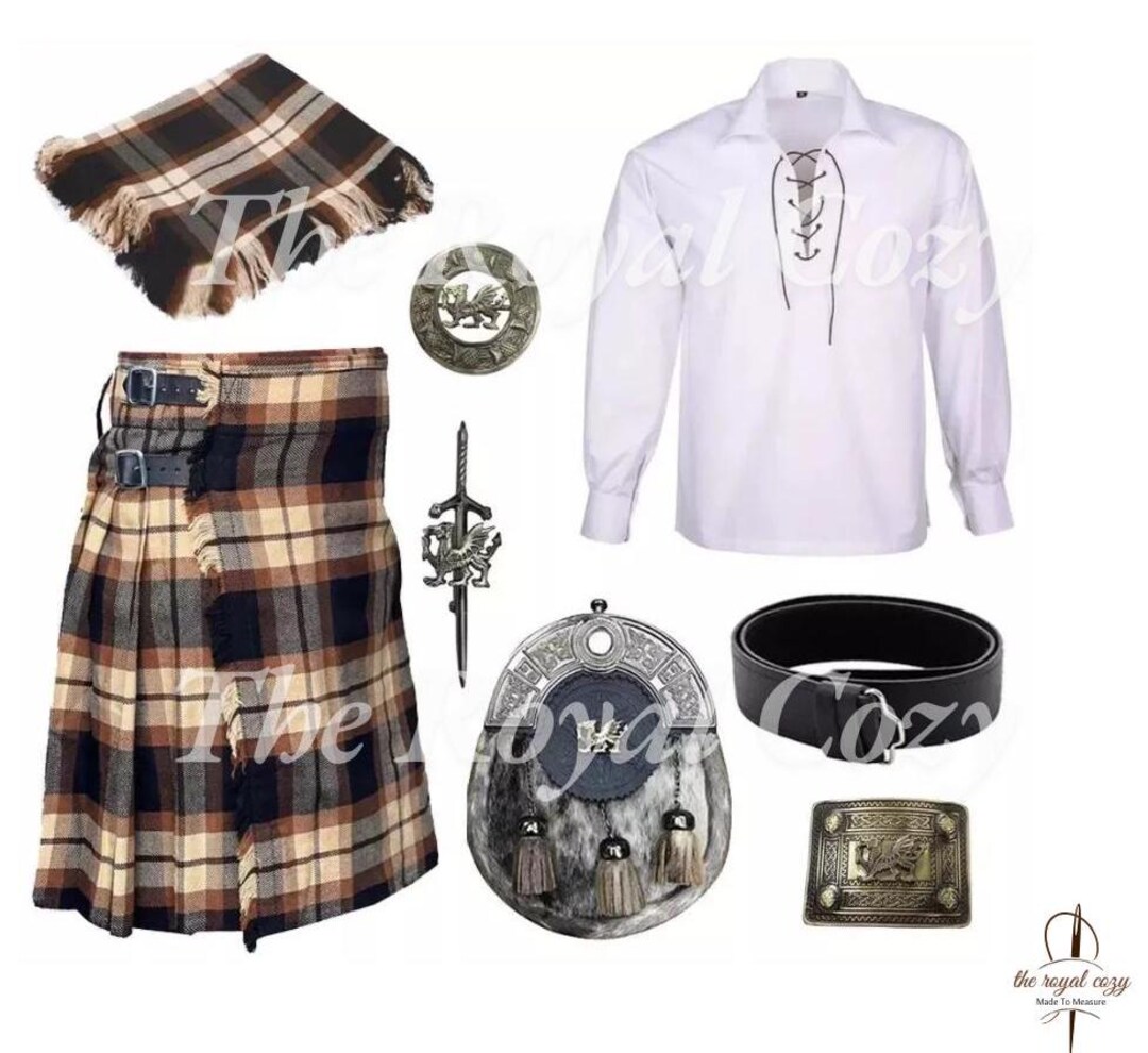 Kilt Set Wedding Kilt Outfit 8PCS Kilt Shirt Set Wedding Kilt Outfit ...