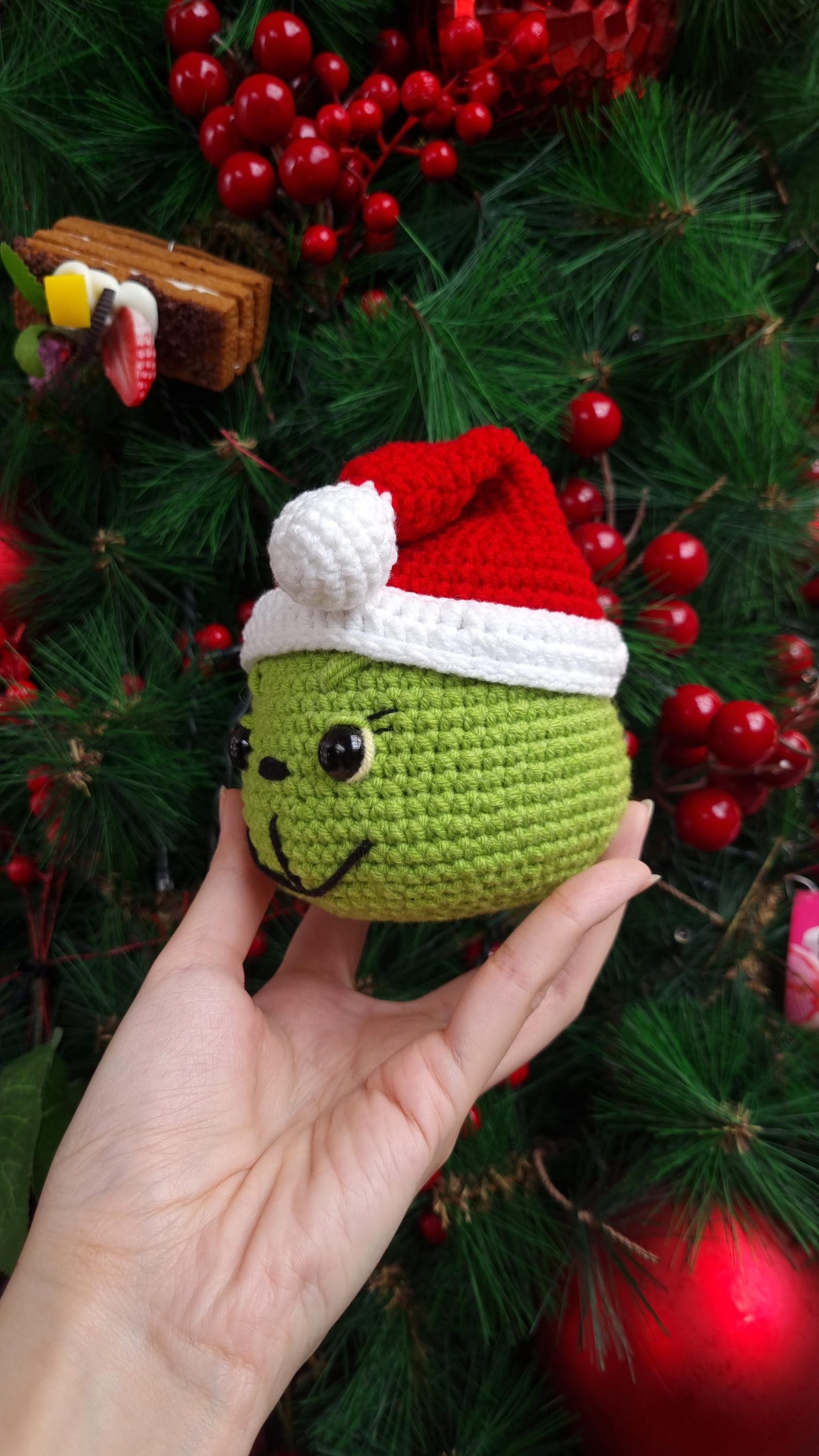 Crochet Grinch Ornament Desk Mate Plushie Christmas Gifts Amigurumi - Etsy
