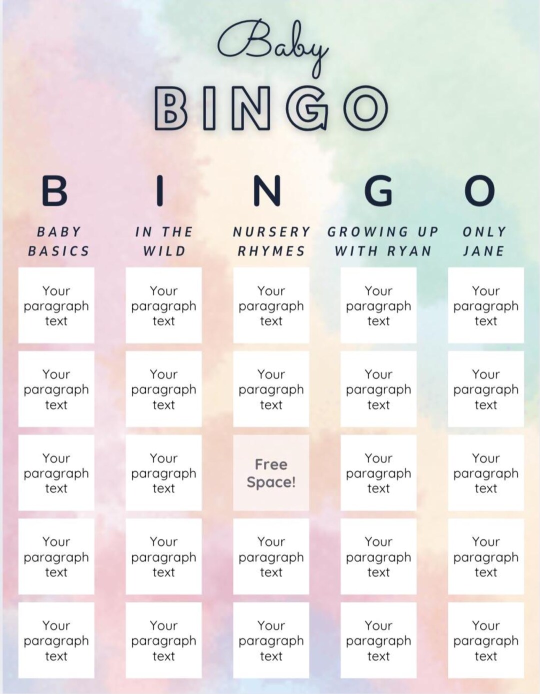 Custom Baby Shower Trivia/bingo Game! (digital Download) - Etsy