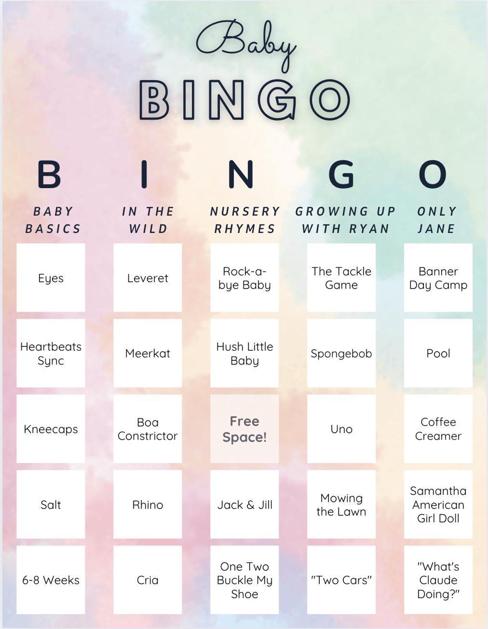 Custom Baby Shower Trivia/bingo Game! (digital Download) - Etsy