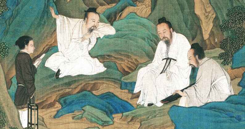 Chinese Art, Paradise of Peach Blossom Land, Qiu Ying, Large Wall Art ...